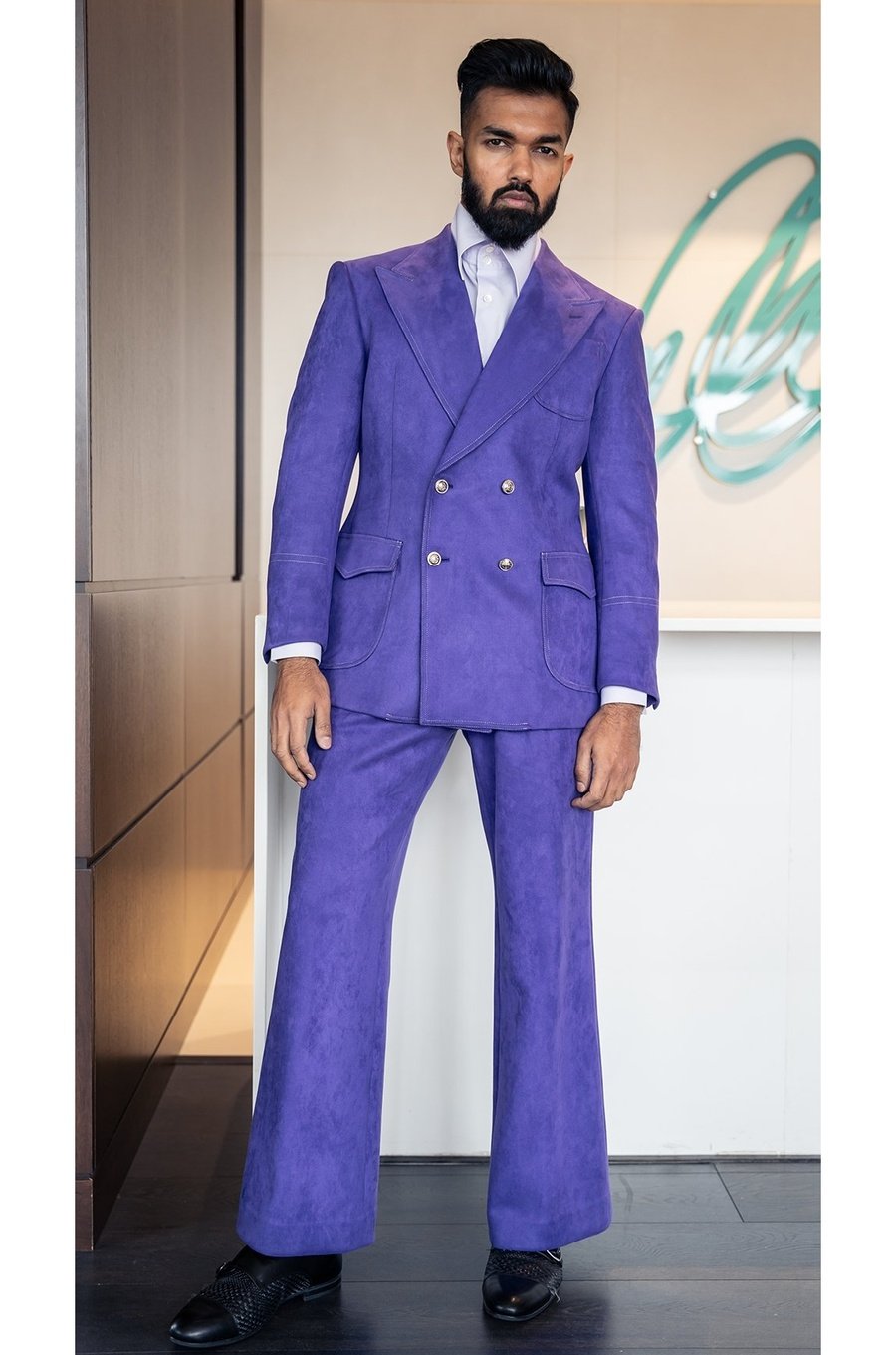 Magava Suede Double Breasted Suit – FIATI